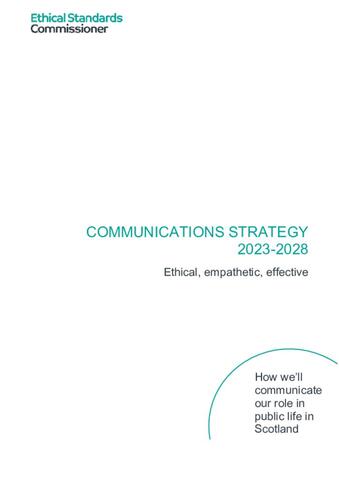 Communications Strategy | Ethical Standards Commissioner
