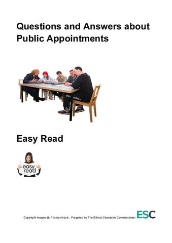 Q&A for regulation of Public Appointments (Easy Read) | Ethical ...