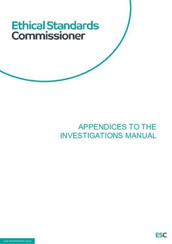 Appendices to the Investigations Manual | Ethical Standards Commissioner