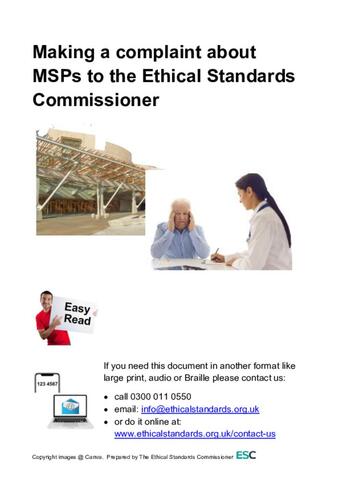 Making a Complaint About an MSP (Easy Read) | Ethical Standards ...